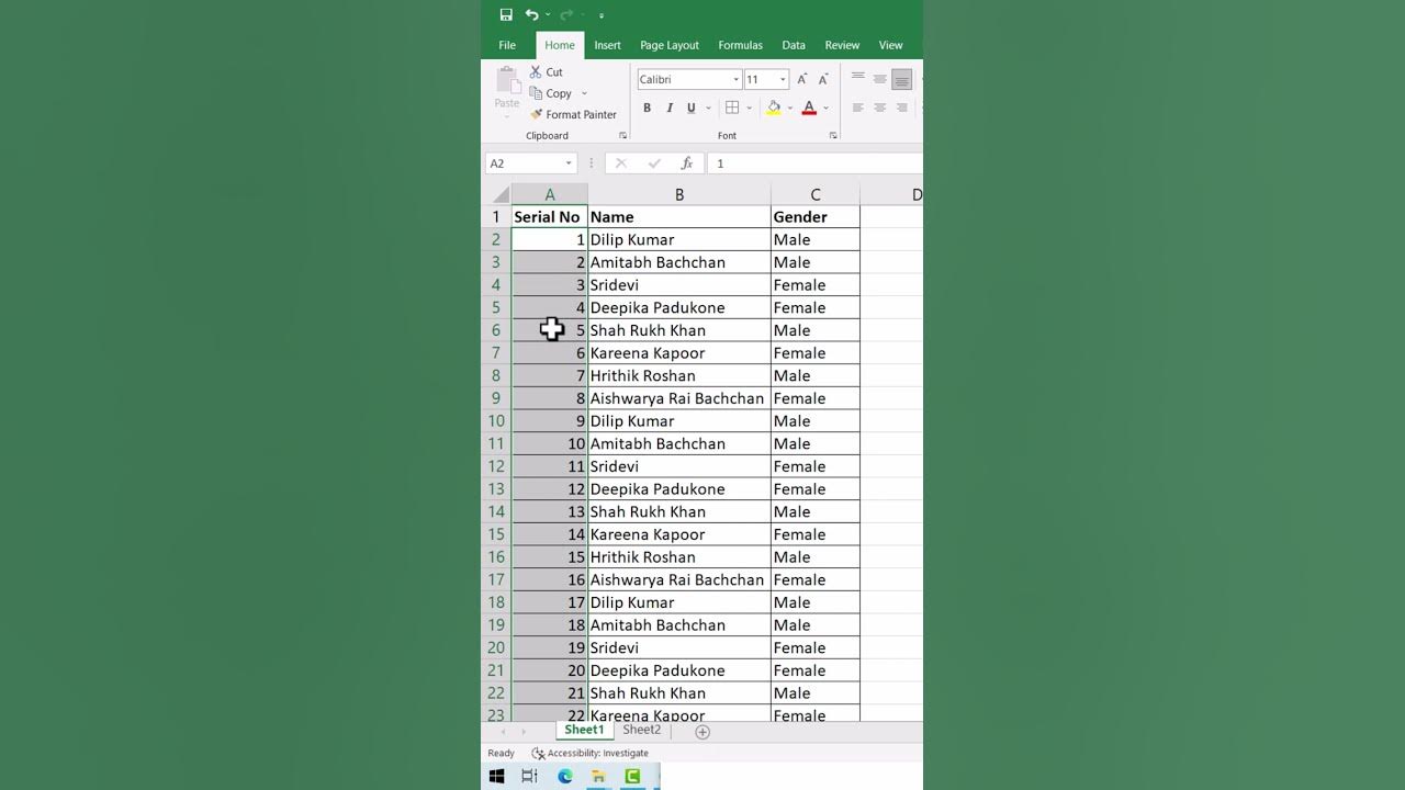 Excel Tips 11 - Create Sequence Number way 2 - YouTube