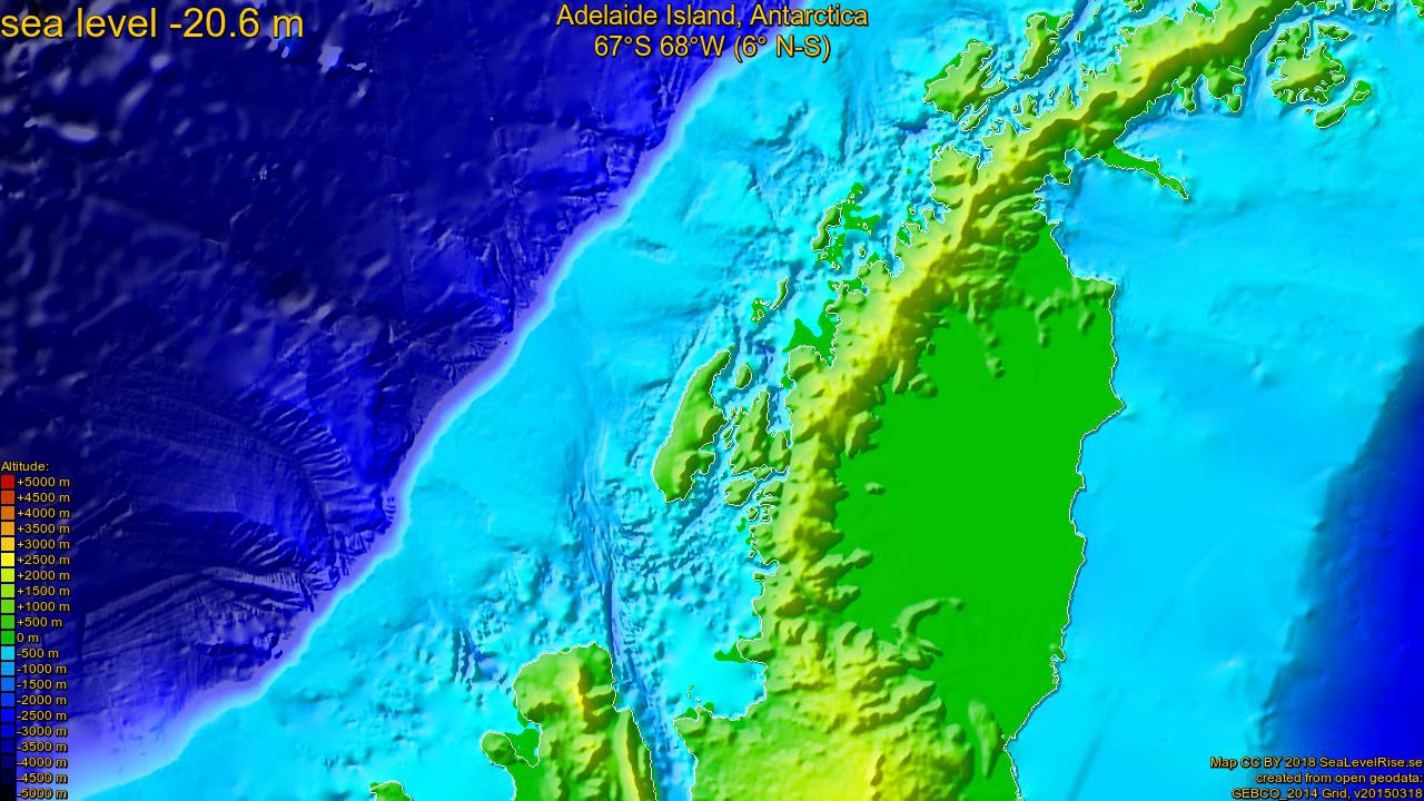 Adelaide Island, Antarctica, sea level rise -135 - 65 m - YouTube