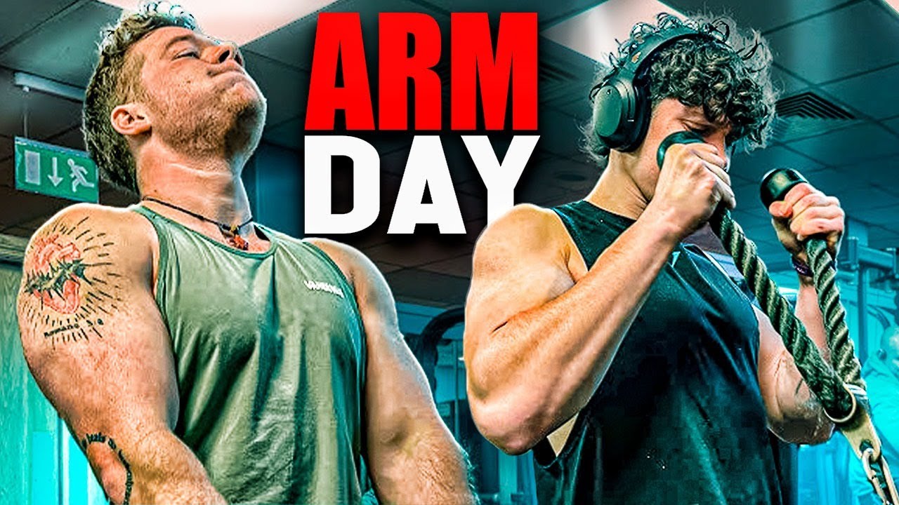 ARM DAY (lifting weights until our arms fall off) - YouTube