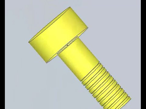 How to make a thread in solidworks with swept cut - YouTube