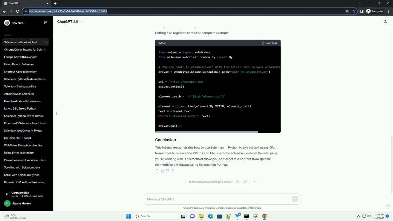 Selenium Python Get Text From Xpath Youtube