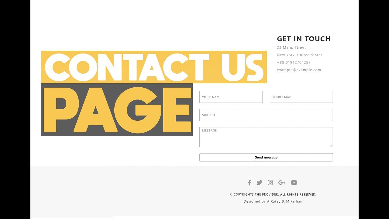 How To Create Contact Us Page | Responsive Contact Form | Professional ...