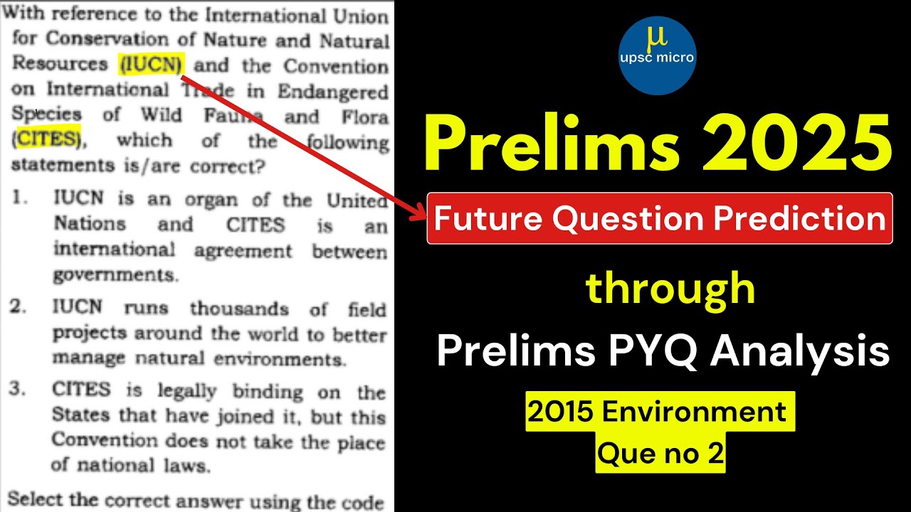 IUCN and CITES UPSC Prelims PYQ 2015 Environment | Analysis & Value ...