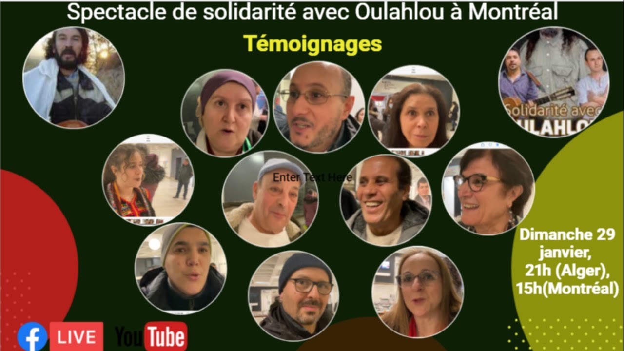 Ne manquez pas les témoignages à l'issue du spectacle de solidarité ...