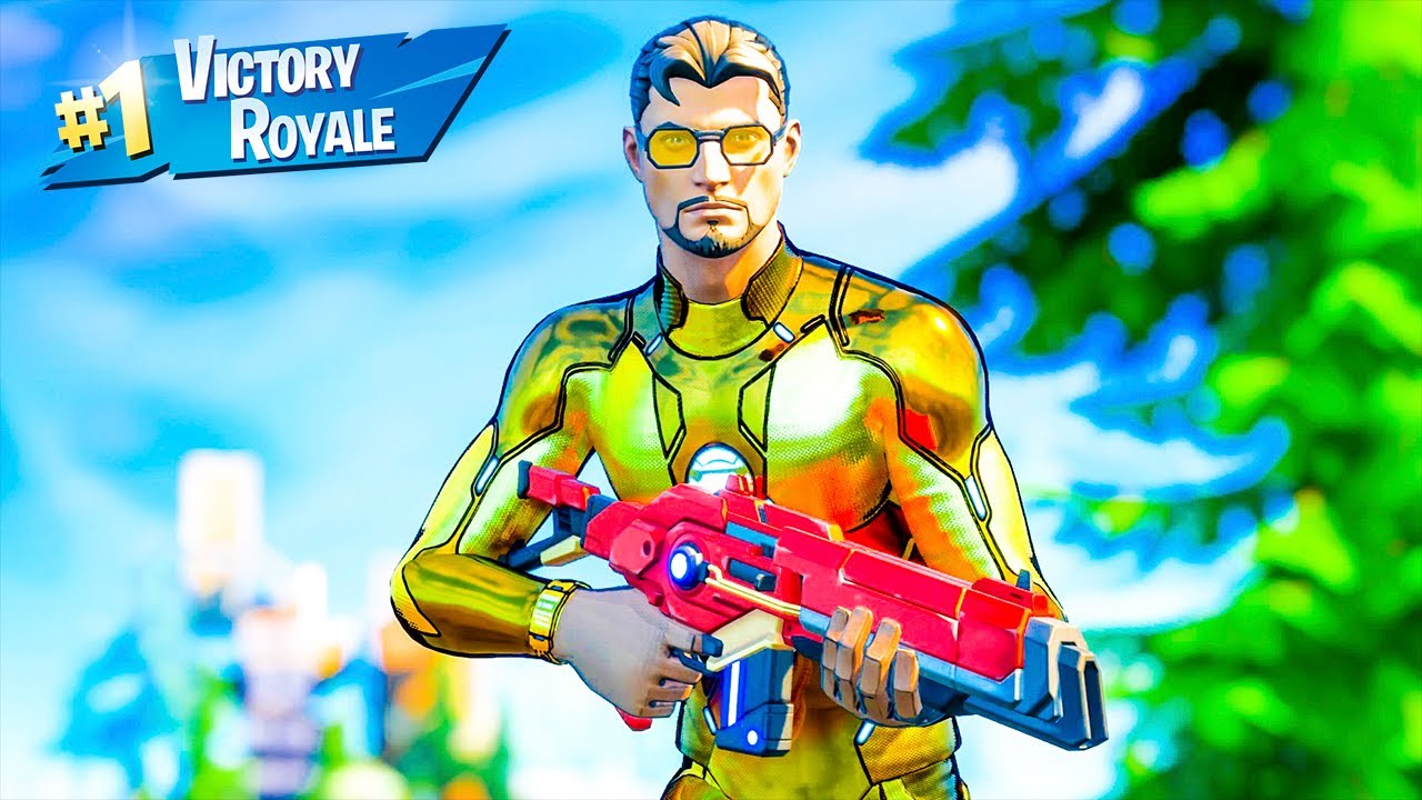 Gold Foil Tony Stark Skin Solo Win Full Gameplay Fortnite Chapter 2 ...