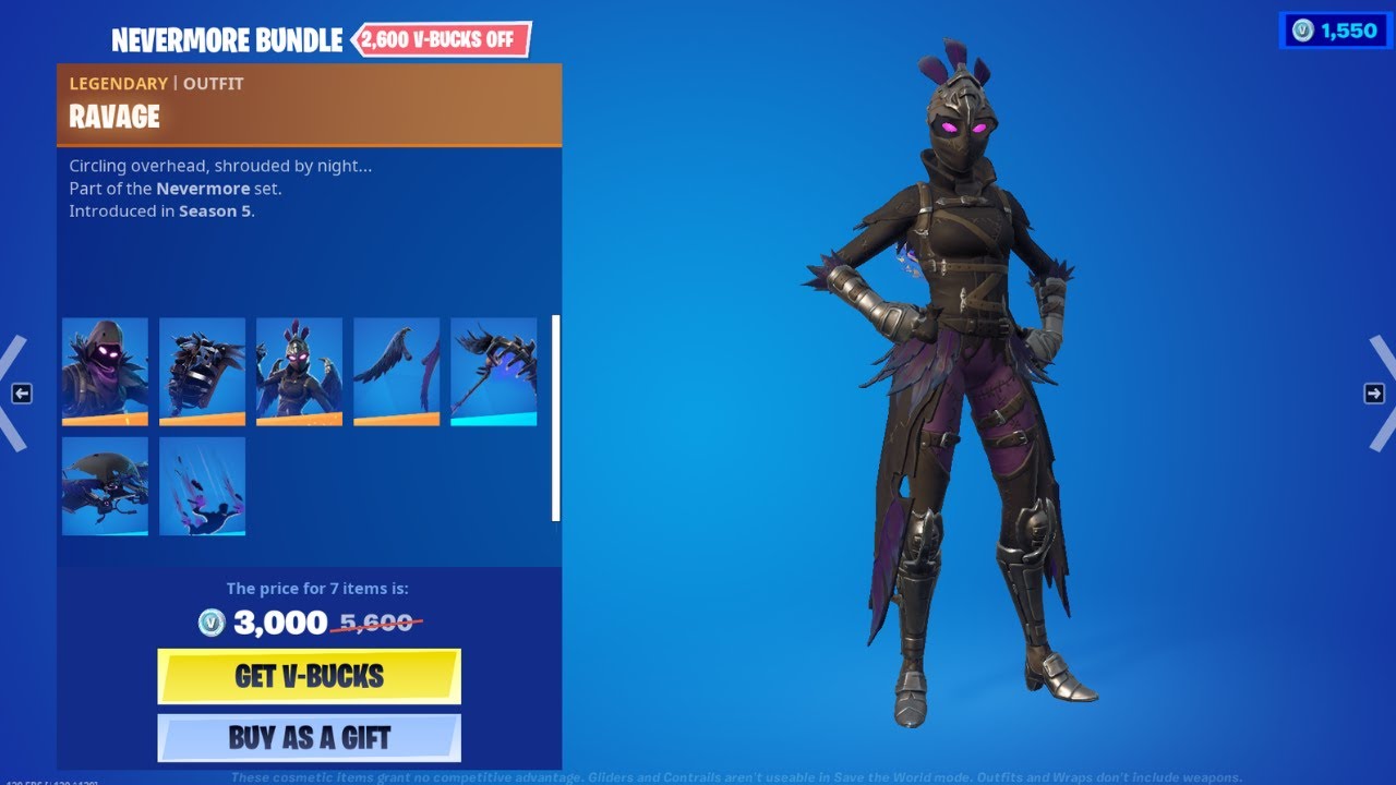 Fortnite item shop NEVERMORE BUNDLE IS BACK !! - YouTube