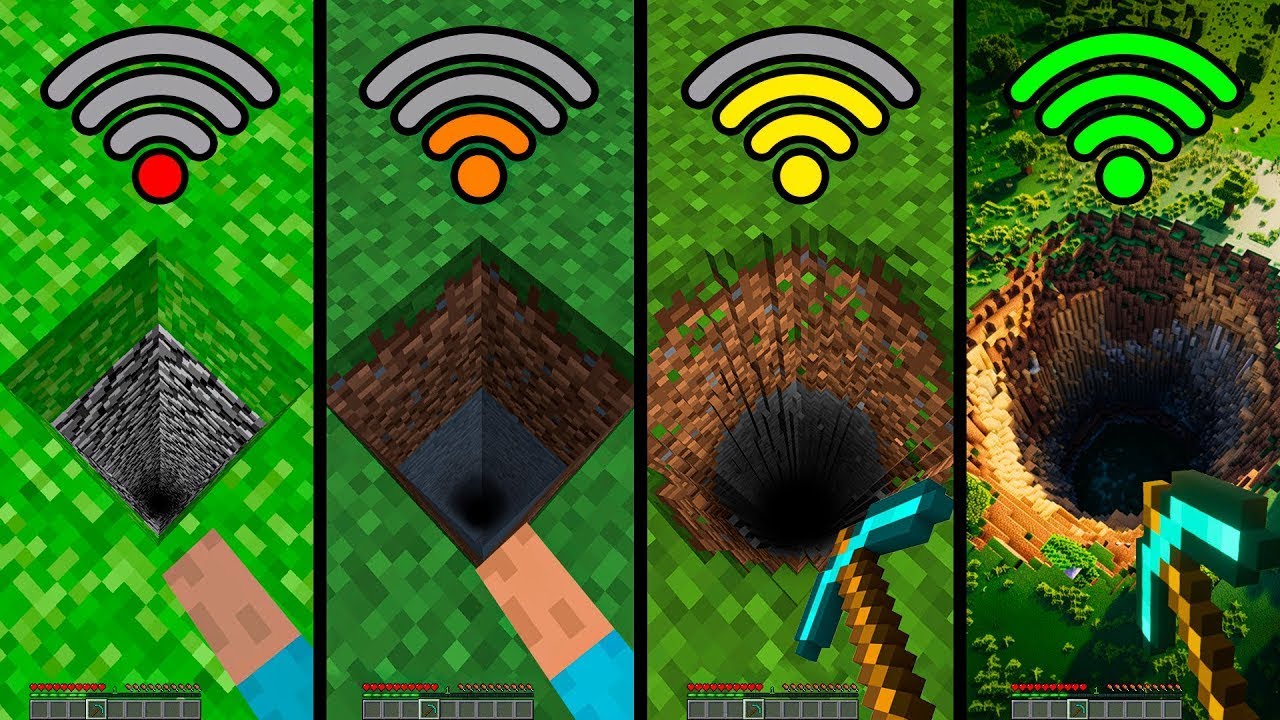 Minecraft with different Wi-Fi be like - compilation - YouTube