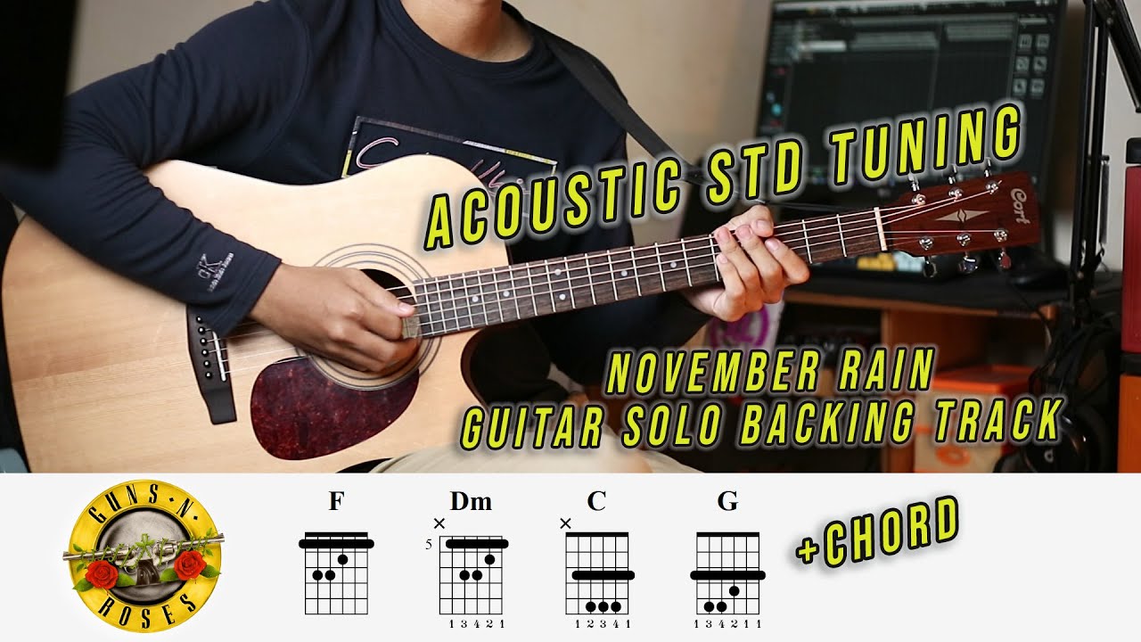 Guns ‘N Roses - November Rain Guitar Solo Backing track (Acoustic ...