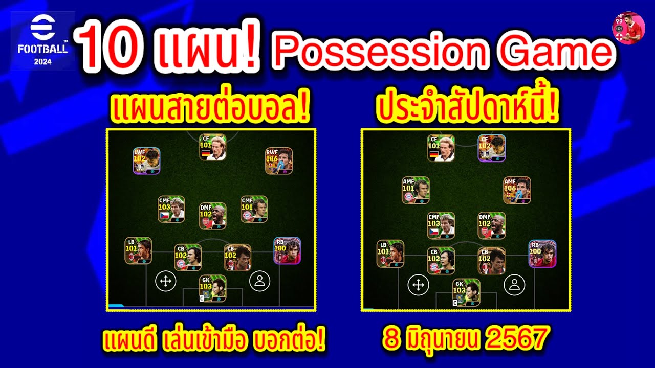10 แผน! Possession Game แผนสายต่อบอล ประจำสัปดาห์นี้! แผนดี บอกต่อ! 8/6 ...
