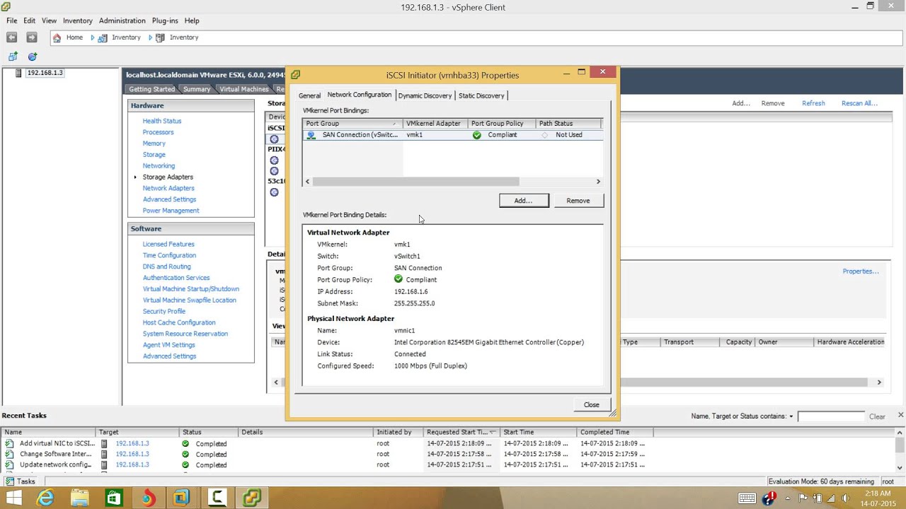 how to configure and mount esxi 2 to san storage - YouTube