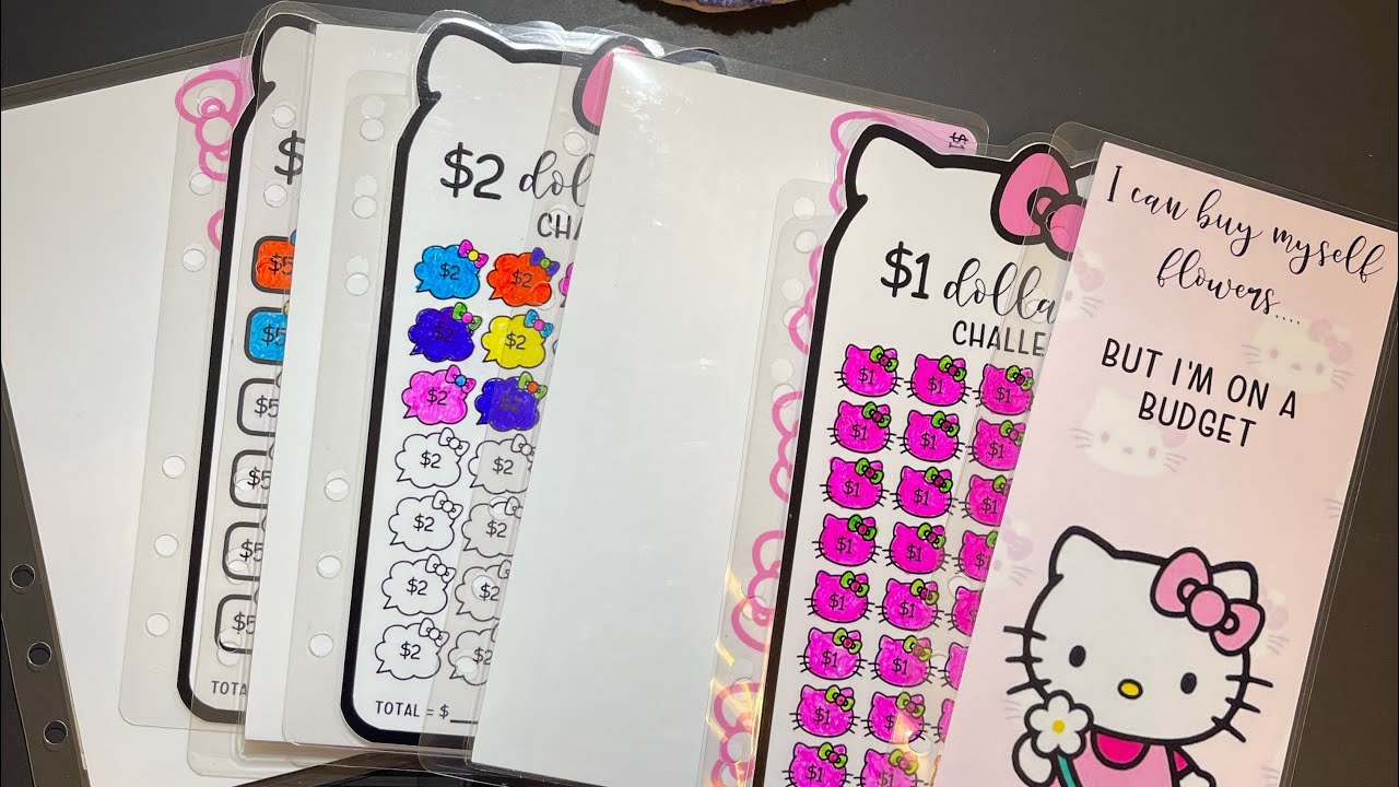 CASH STUFFING MY HELLO KITTY SAVINGS CHALLENGES | *LOW BUDGET * | HAPPY ...