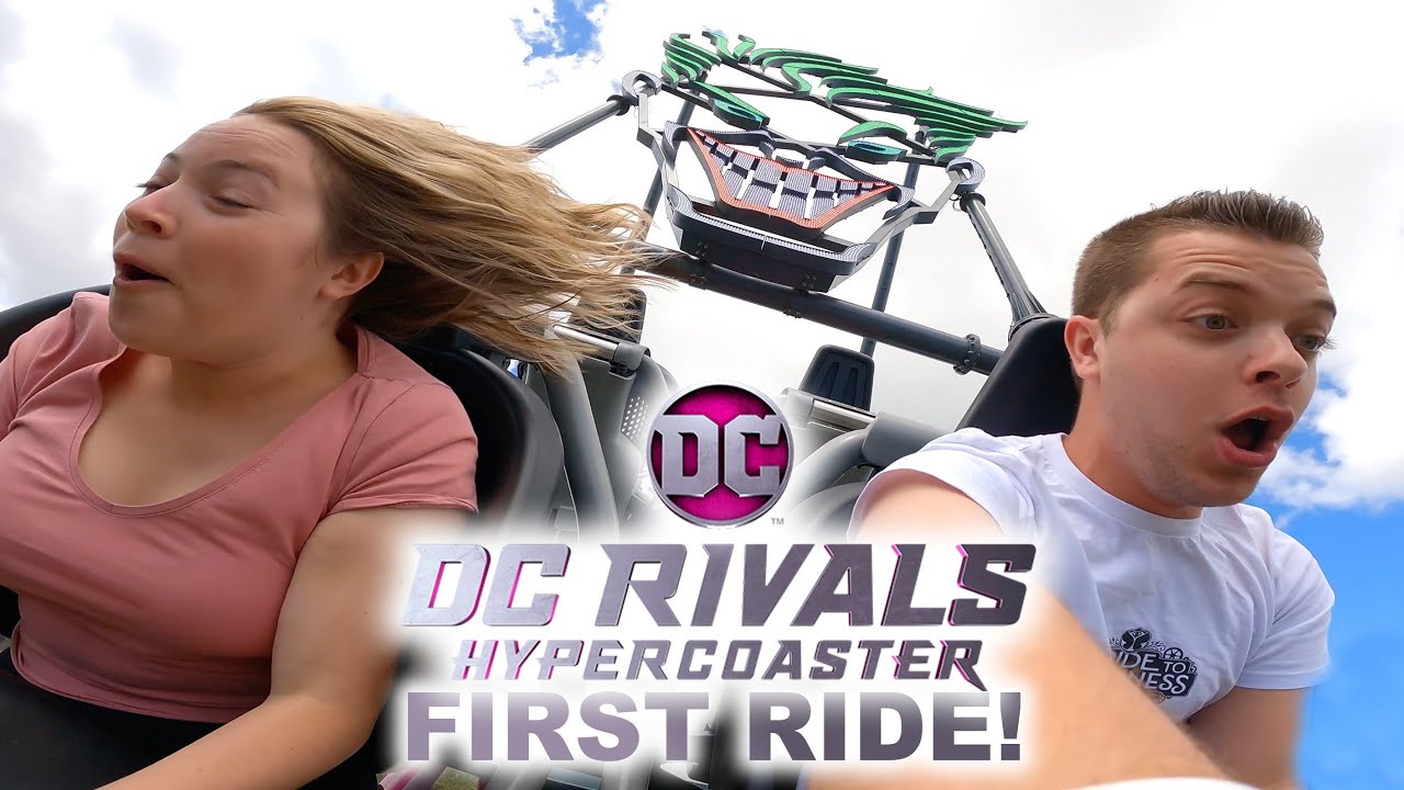 WE RODE DC RIVALS HYPERCOASTER!! Our First Time Reaction to This Insane ...