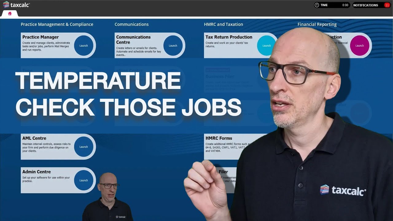 How to use monitor jobs and tasks using TaxCalc Practice Manager - YouTube