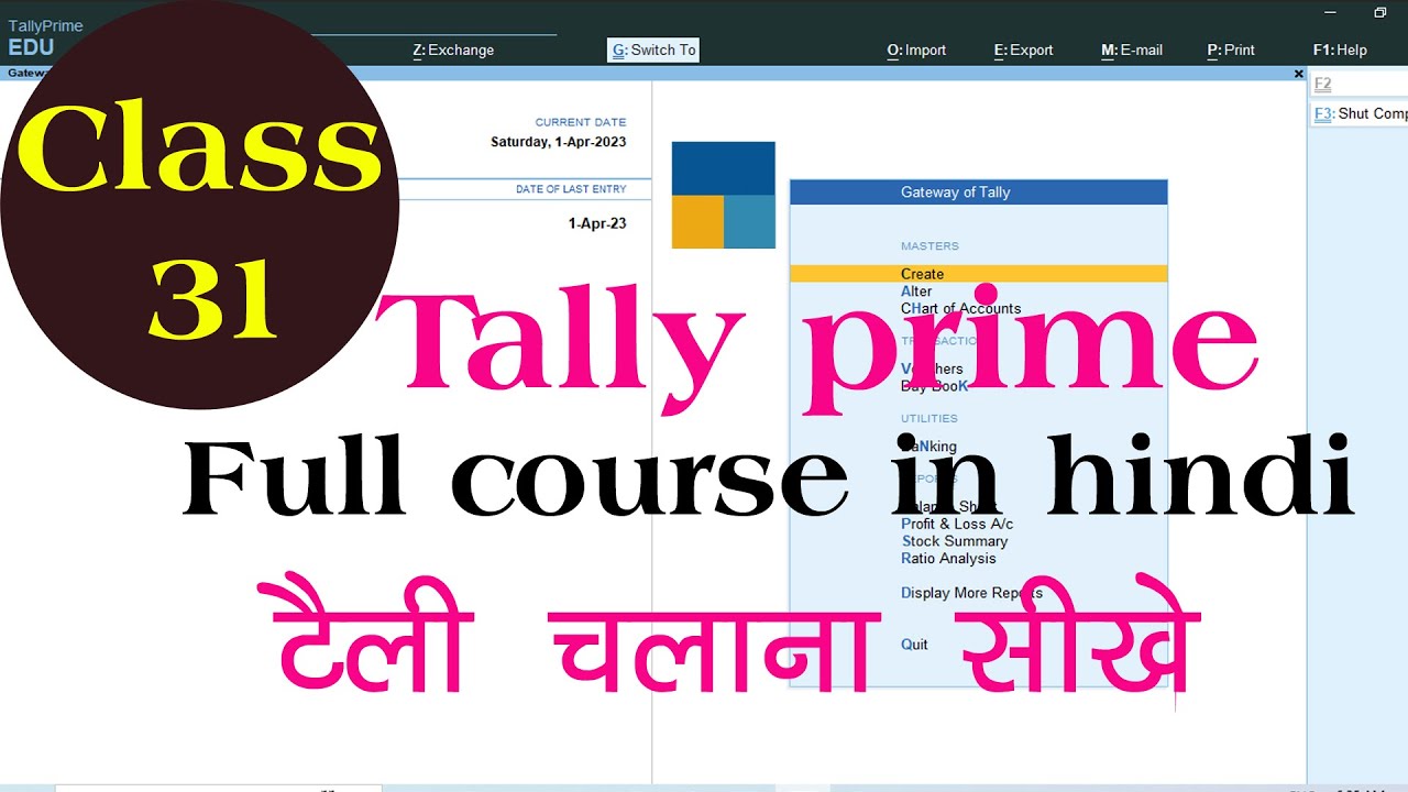 tally prime | tally prime full course | learn tally prime | tally prime ...