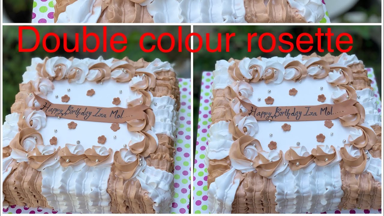 Cake decoration # two tone colour effect - YouTube