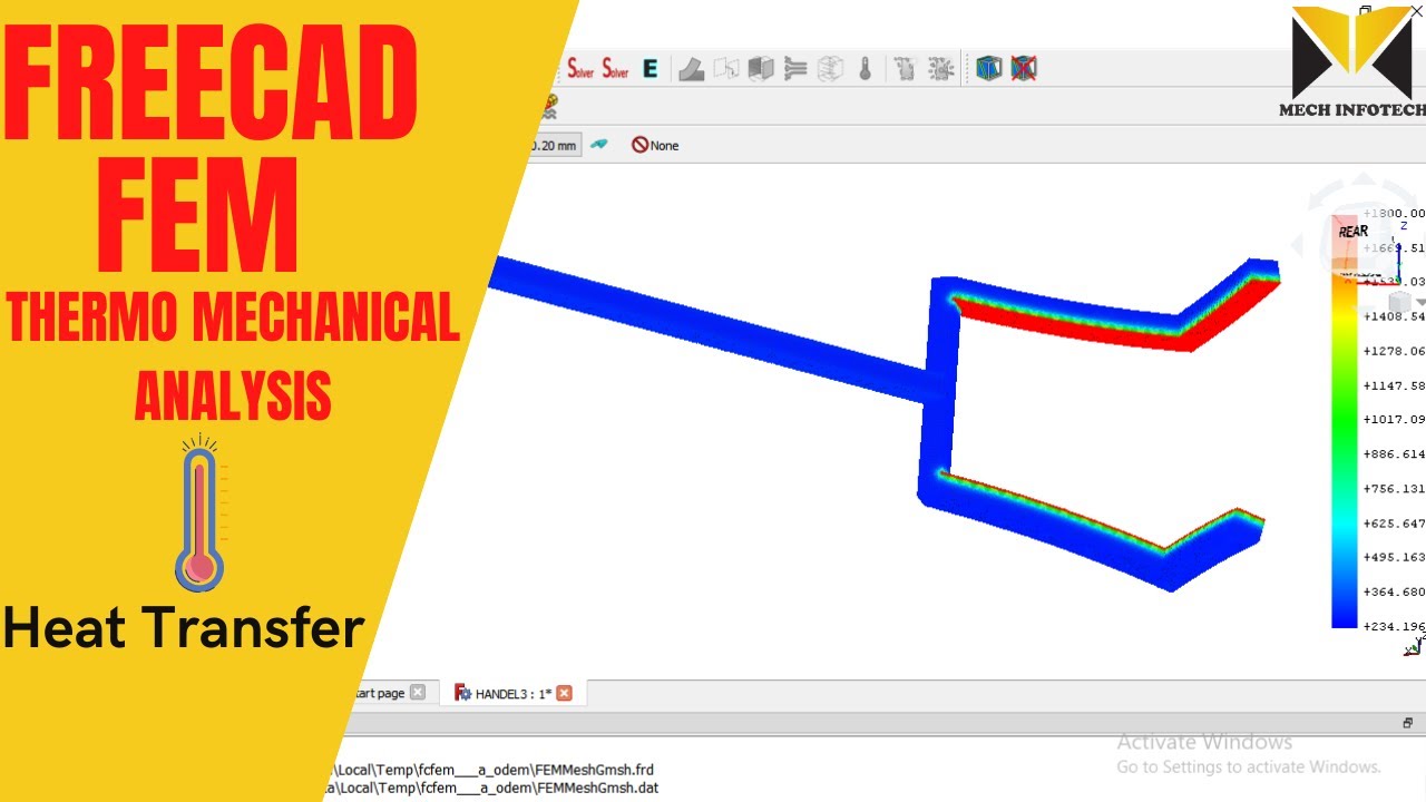 FreeCAD FEM Thermo Mechanical Analysis - YouTube