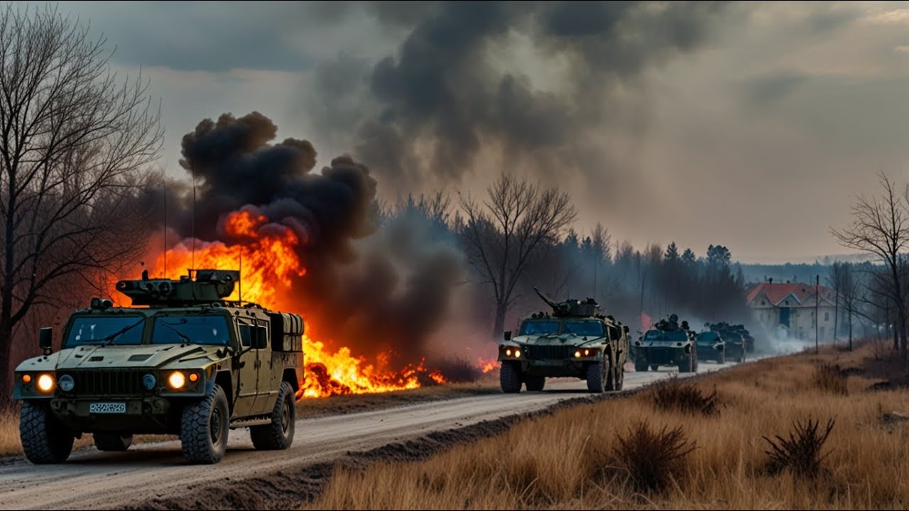 German military vehicles and Leopard 2A6 tanks attack Russia! 52 T-100 ...