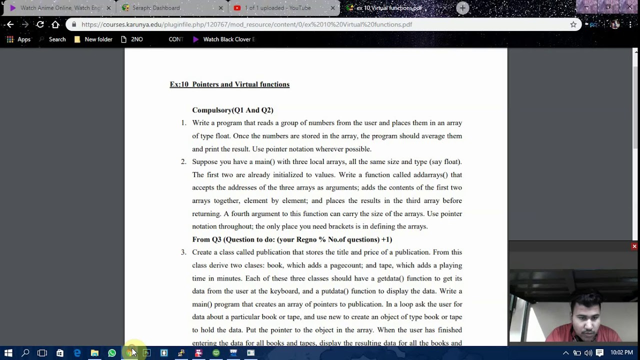 Ex10 Pointers And Virtual Function Youtube