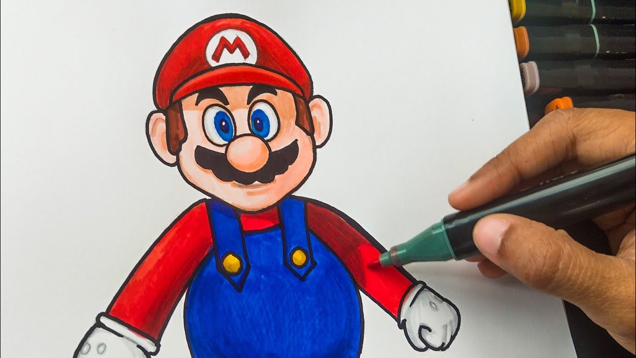 Como dibujar a MARIO BROS fácil 🍄 | Tutorial • Paso a Paso - YouTube