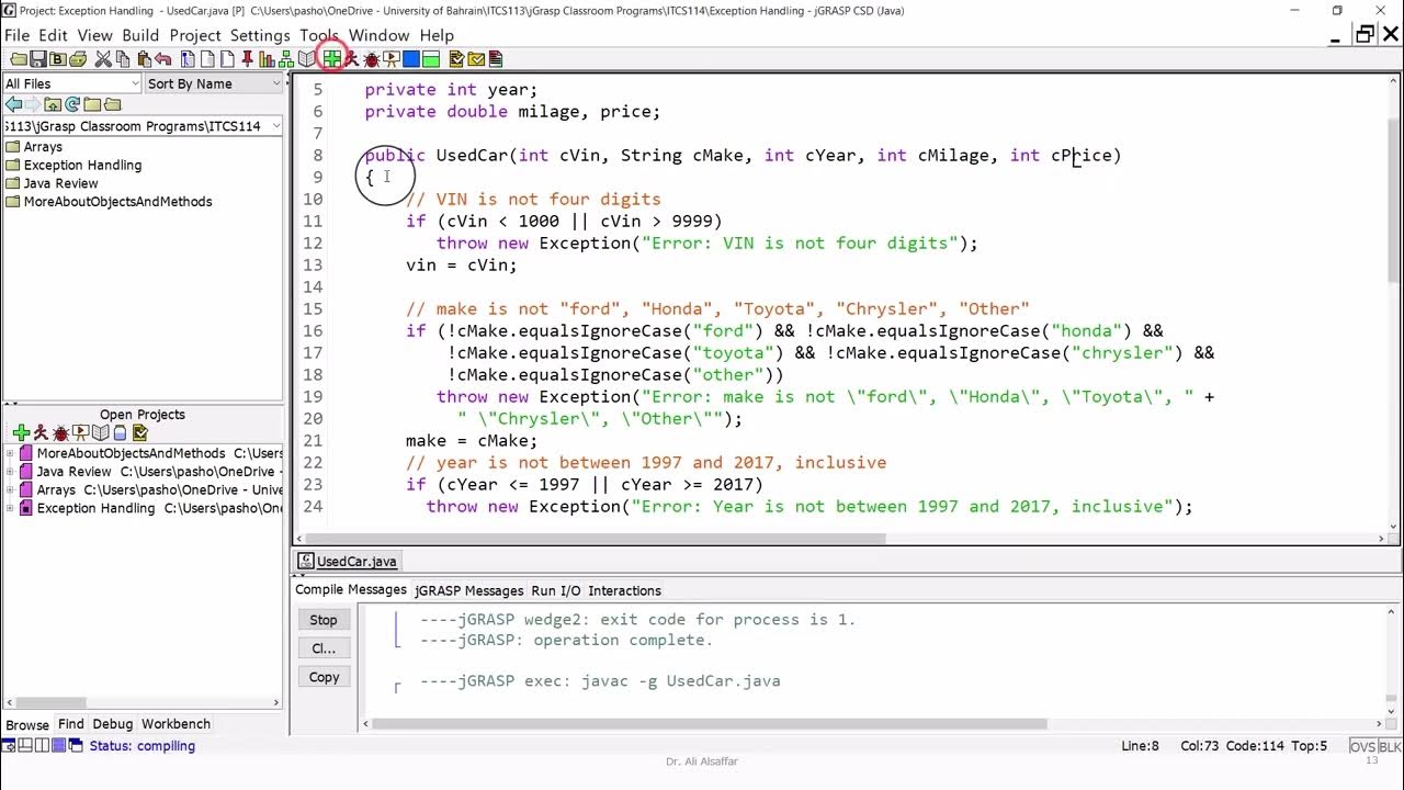 Lesson 7 Example 2 on Throwing Exception 2022 - YouTube