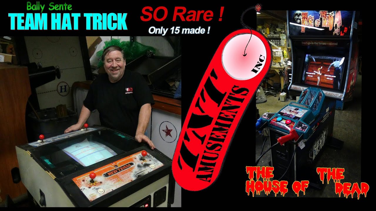 #1033 Bally Sente TEAM HAT TRICK 4 Player COCKTAIL TABLE & House of the ...