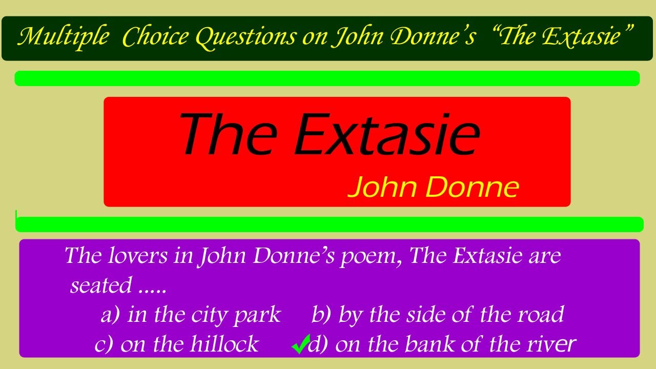 The Extasie | John Donne || MCQs Objective Type Questions - YouTube