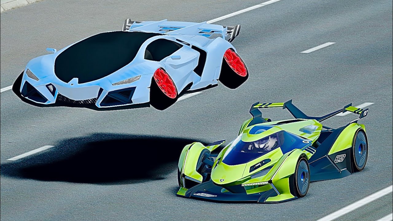Lamborghini Celestial Concept vs Lamborghini V12 Vision GT - Drag Race ...