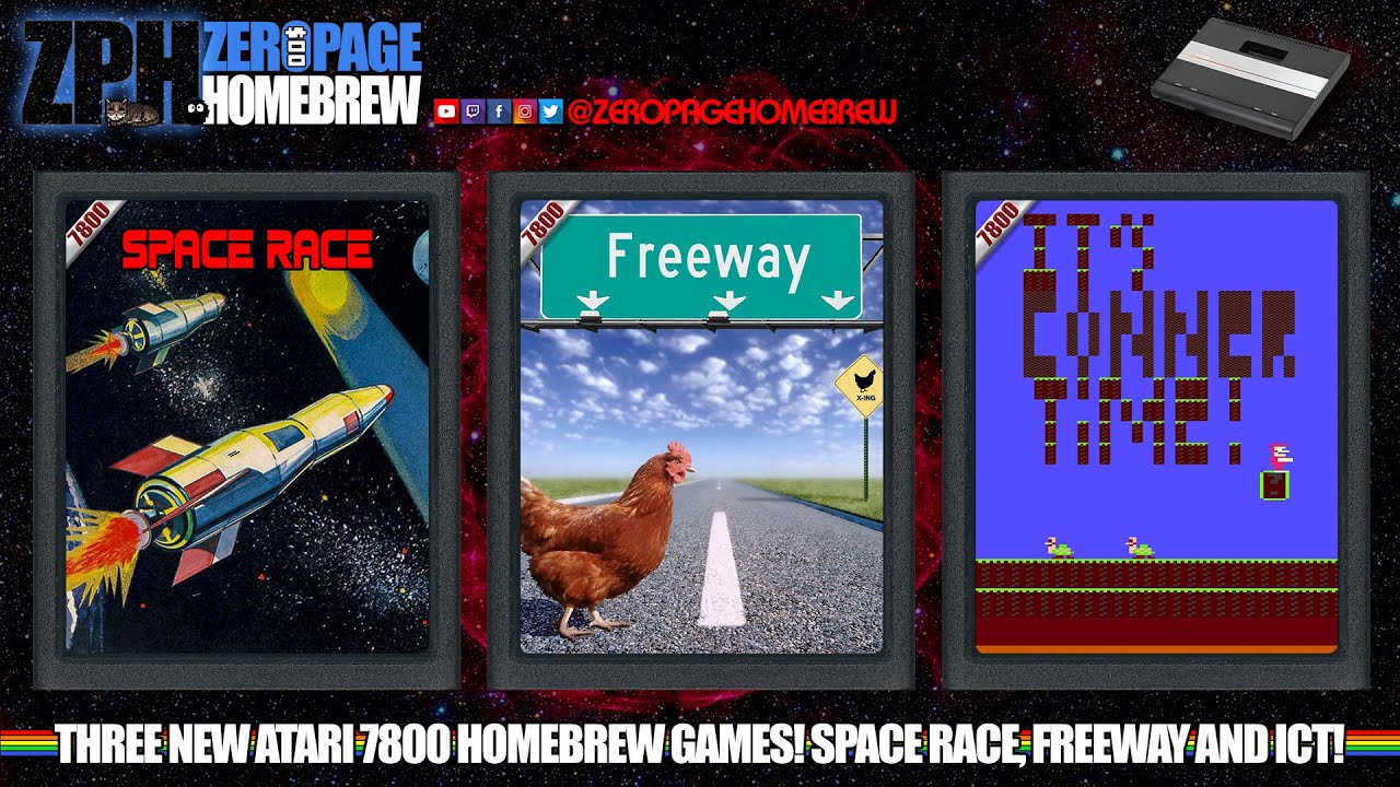 Space Race (7800), Freeway (WIP | 7800), It's Conner Time! (7800): Atari 7800 Homebrew - YouTube