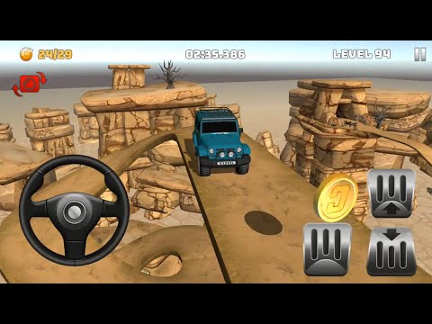 Mountain Climb 4x4: Blue Jeep Wrangler Driving Impossible Stunts - Levels 94 to 95 Android Gameplay