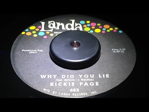RICKIE PAGE - WHY DID YOU LIE (1961) - YouTube