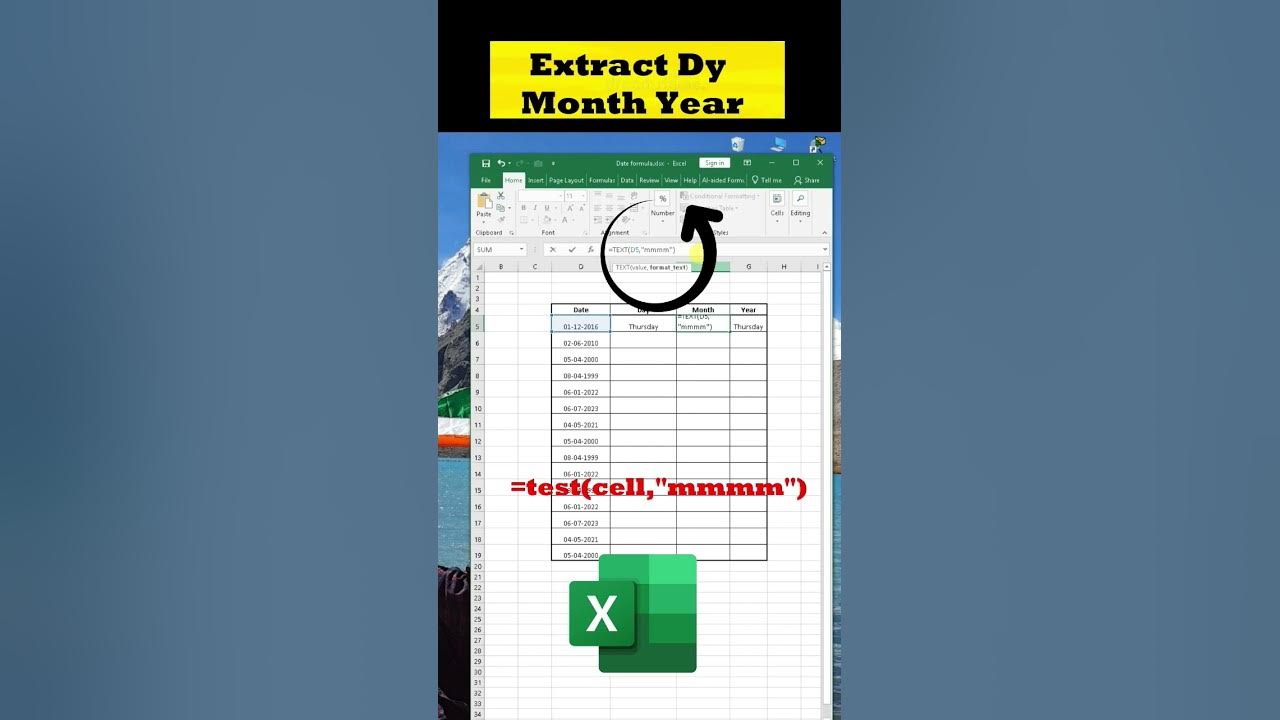Excel Trick Year Month Extract Shorts Shortsvideo Technology Exceltricks Exceltips Youtube