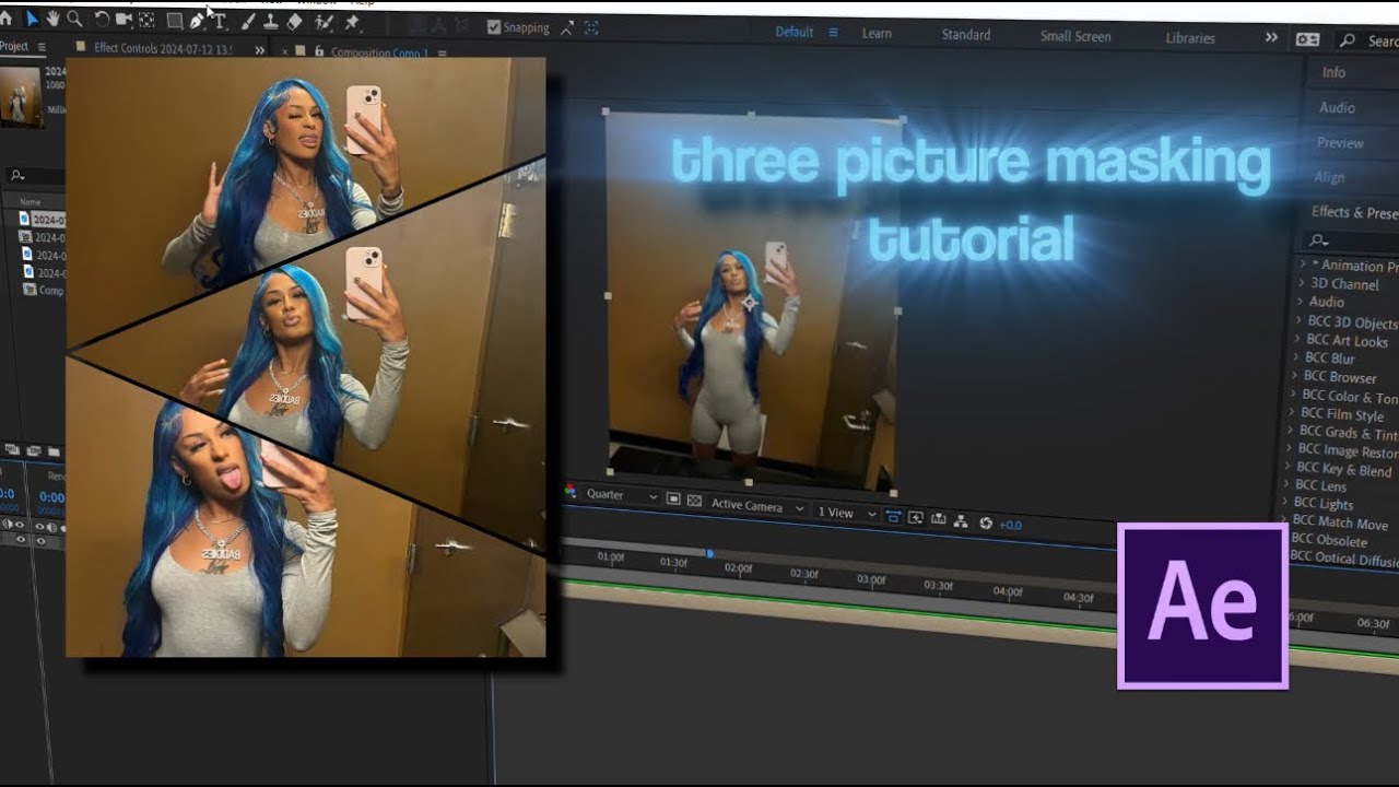 Three Picture Masking After Effects Tutorial - YouTube
