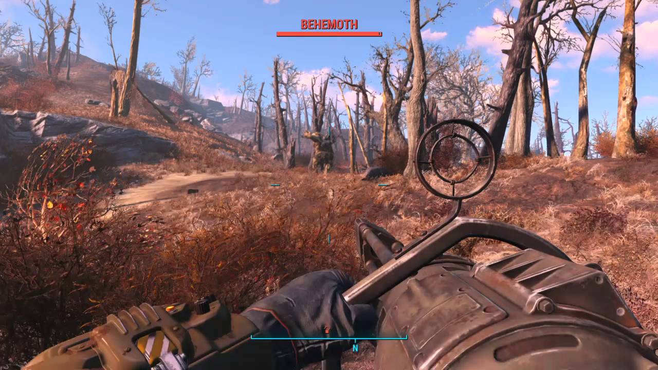 Fallout 4 - Explosive Minigun vs Behemoth - YouTube