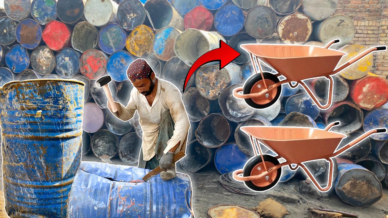 Innovative MANUFACTURING processes of MAKING WHEELBARROW from used oil ...