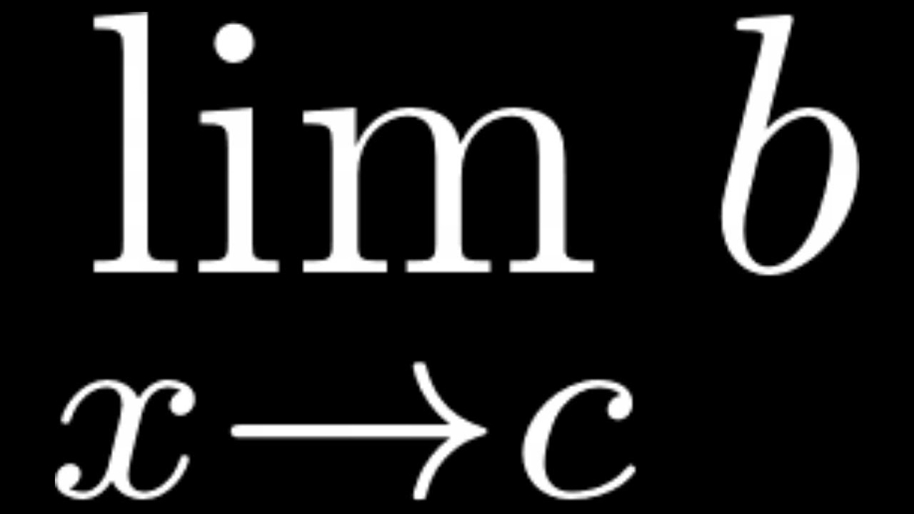 How to Find the Limit of a Constant in Calculus - YouTube