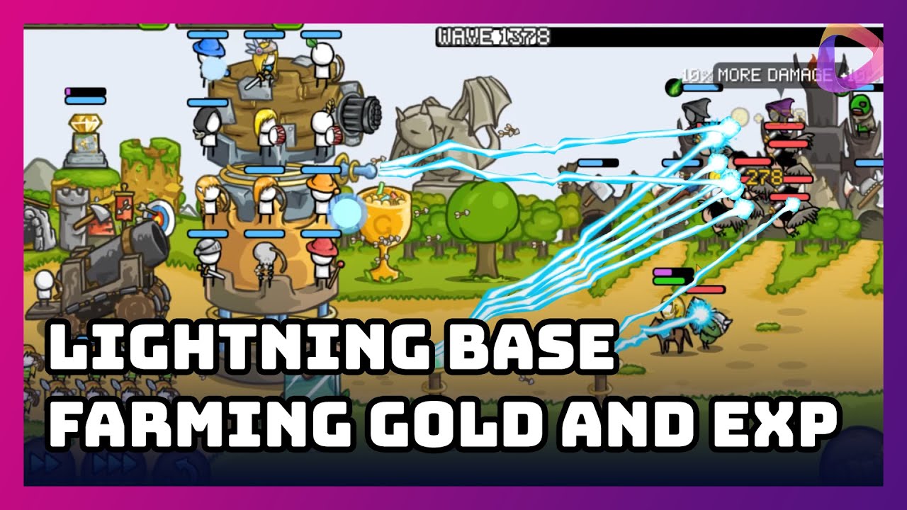 Grow Castle Lightning Build Farming Gold and EXP - YouTube
