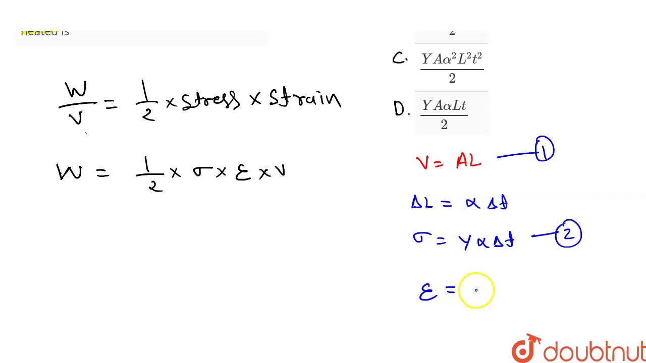 A metal rod of length 'L', cross-sectional area 'A', Young's modulus 'Y' and - YouTube