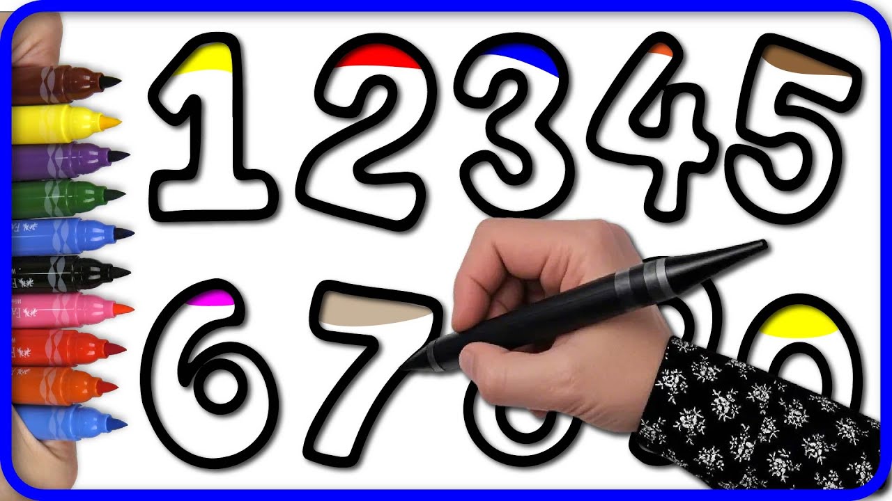 ( Numbers ) Learn Numbers with BIG Marker Pen Coloring Pages / Akn Kids ...