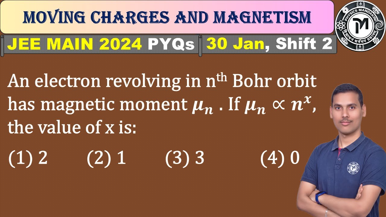 An electron revolving in nth Bohr orbit has magnetic moment 𝝁_𝒏 . If 𝝁 ...