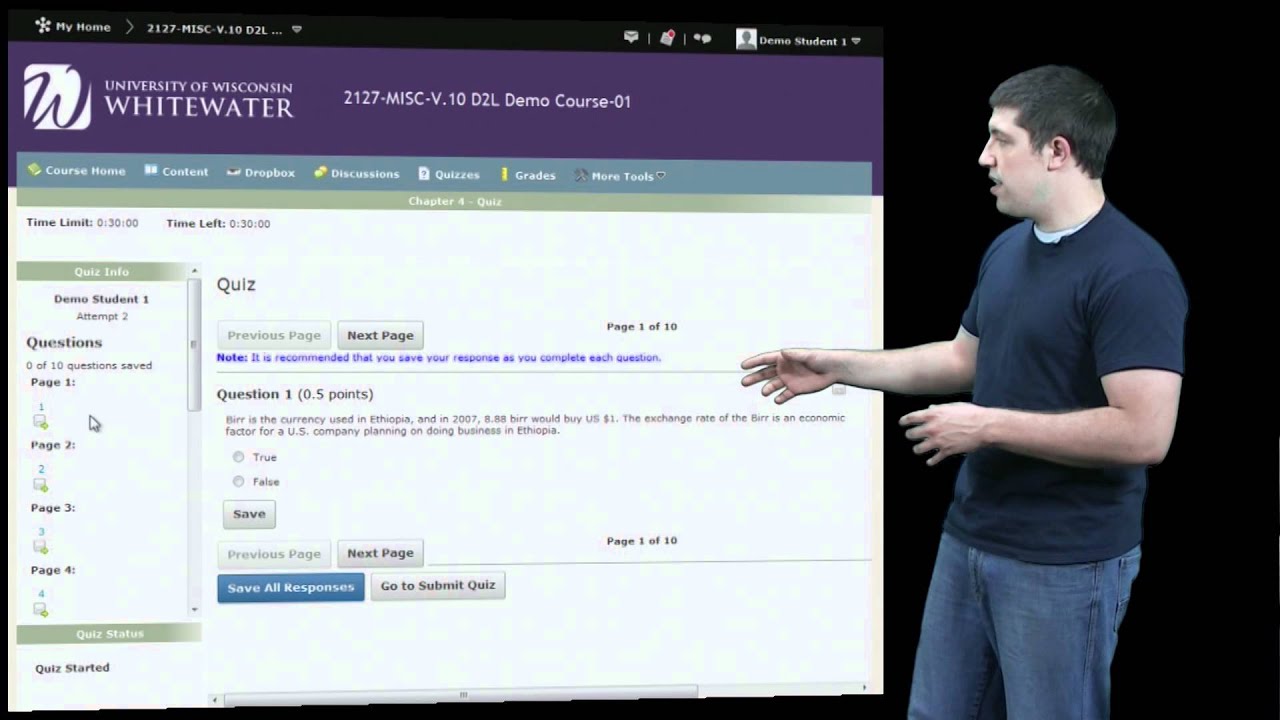Desire2Learn v10: Quizzes - YouTube