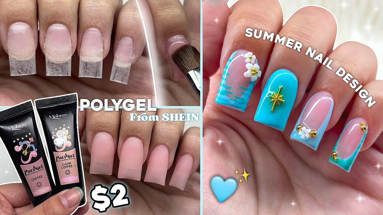 TESTING $2 POLYGEL FROM SHEIN! EASY SUMMER POLYGEL NAILS & TRENDY ...
