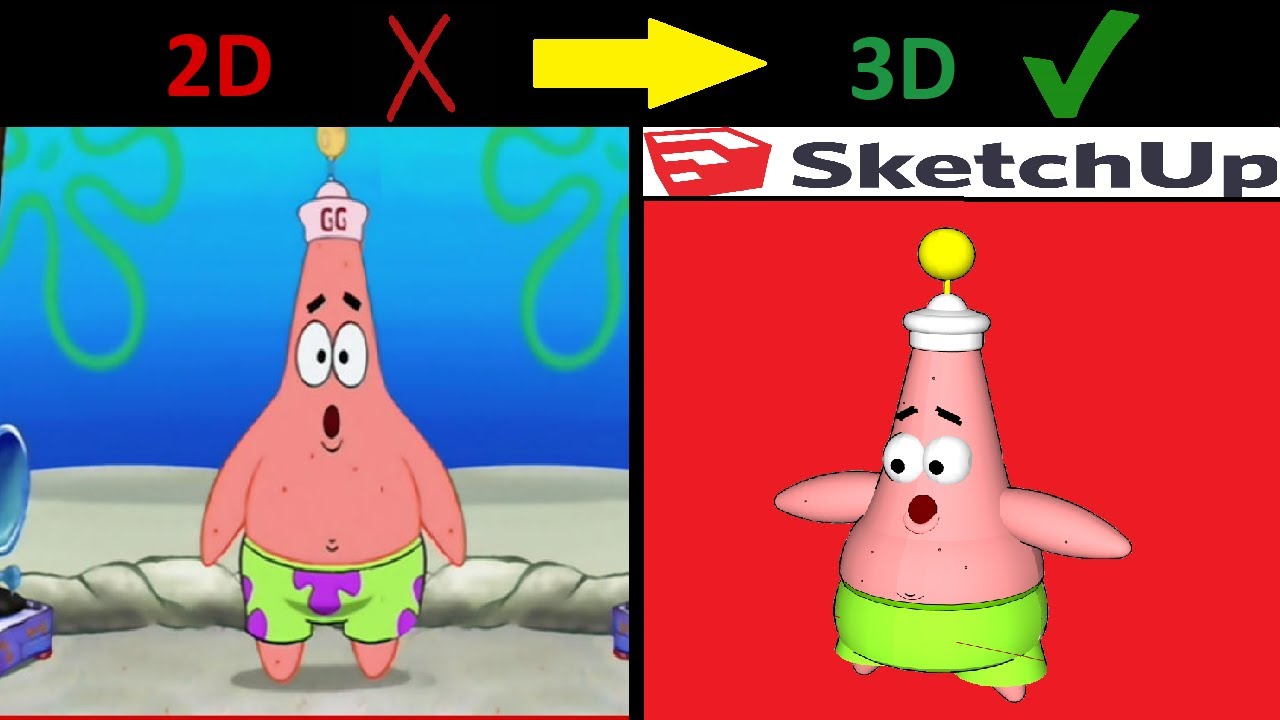 3D model Patrick Star | SketchUp online FREE (18-Steps) - YouTube