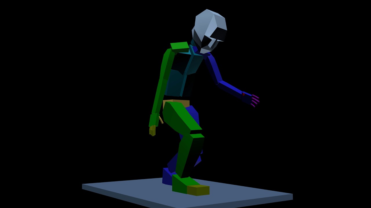 Walk cycle sulking (3D Studio Max) - YouTube