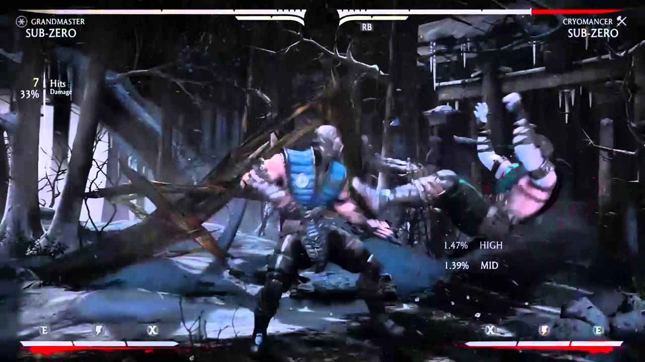 MKX - Grandmaster Sub Zero 50% Meterless Corner Combo - YouTube