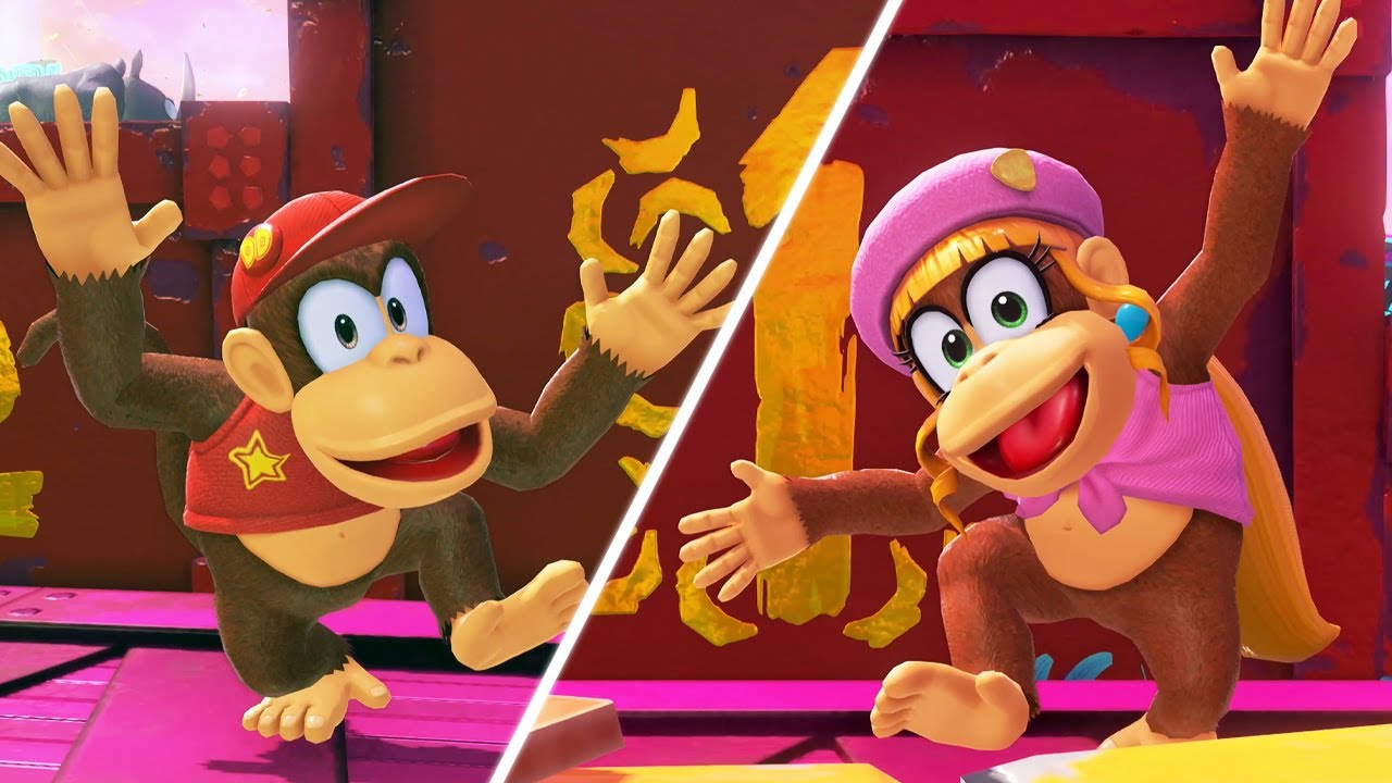 Donkey Kong Bananza - Racing Vs. Diddy & Dixie Kong - YouTube