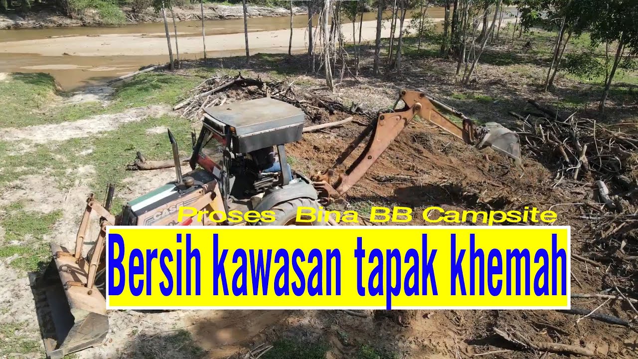 Proses siapkan tapak guna jentera case - YouTube