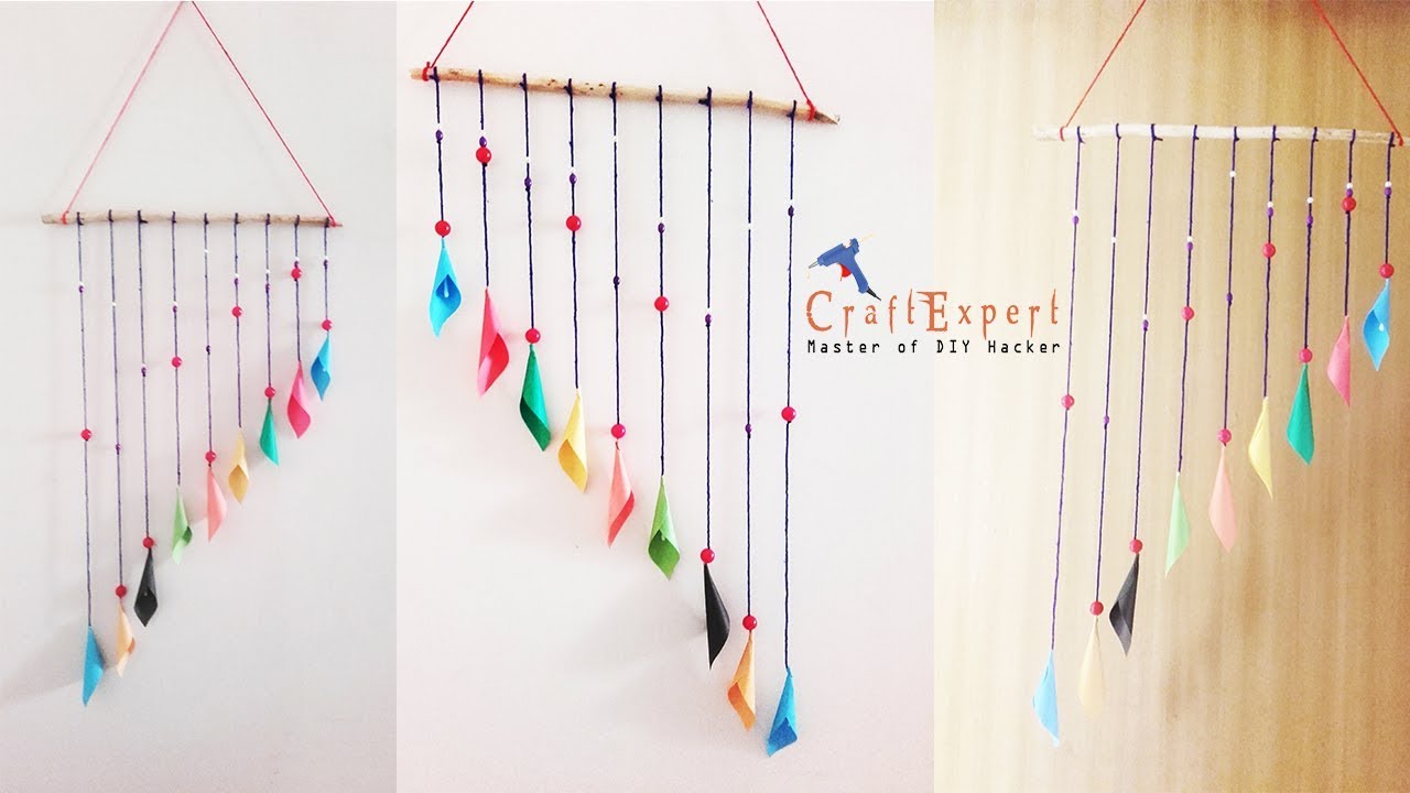 DIY Wall Hanging Room Decor Craft - How to Make Wind Chimes out of ...