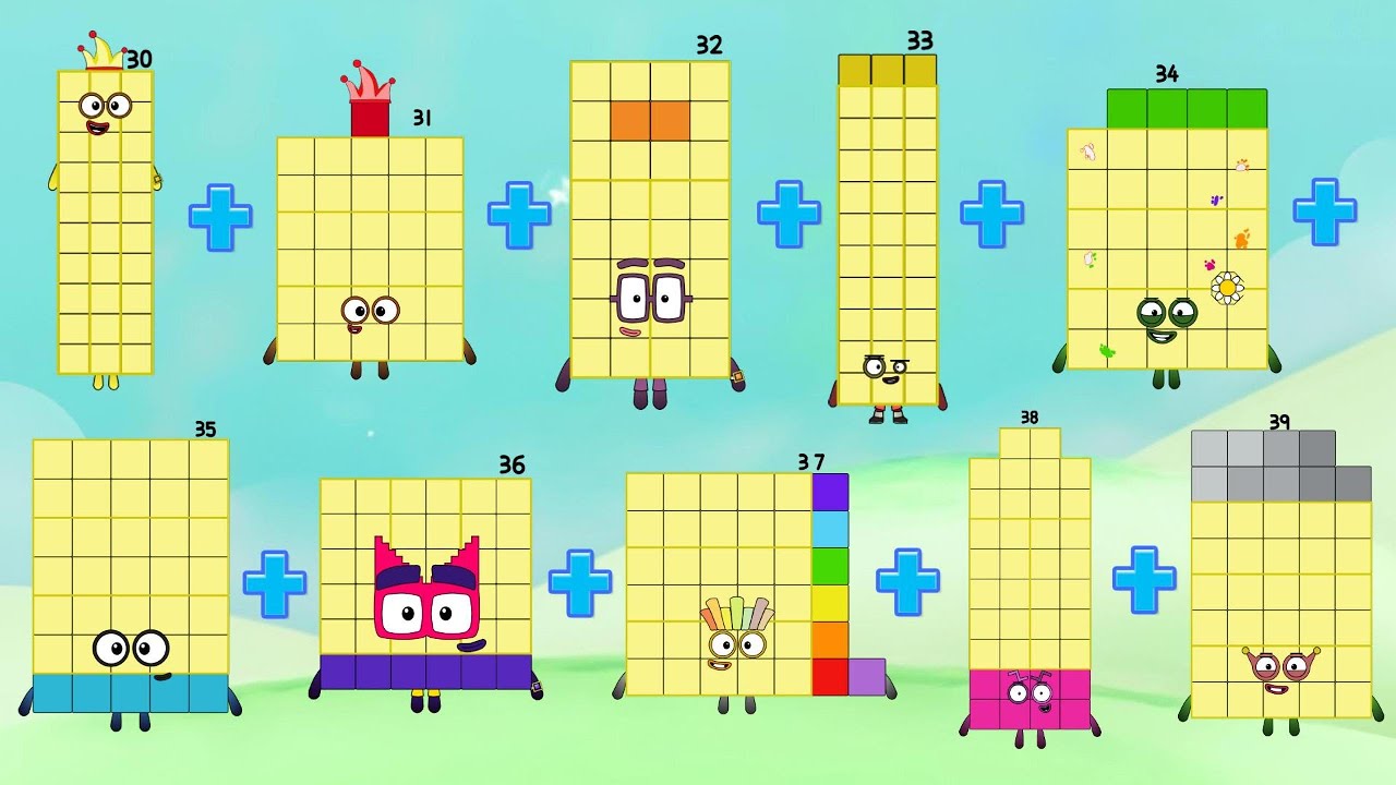 NUMBERBLOCKS THIRTIES CLUB | ADDITION OF NUMBERS FROM 30 UP TO 39 ...