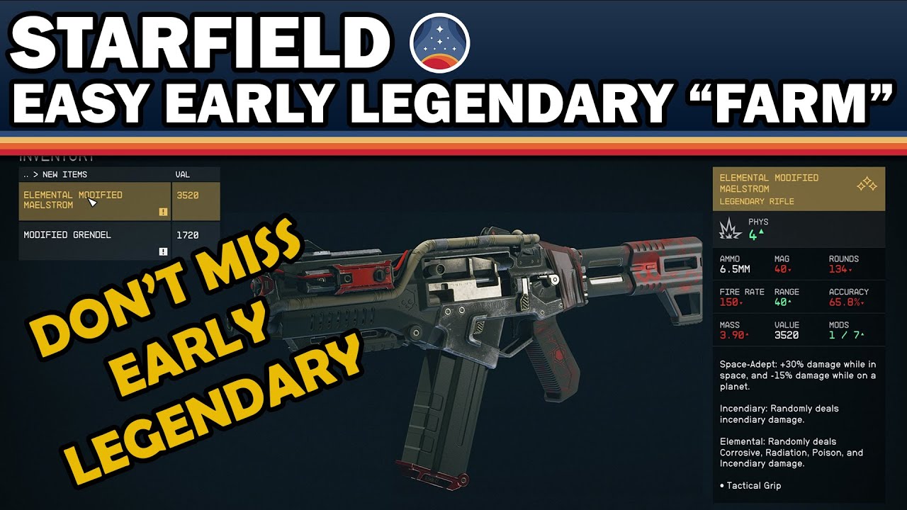 Starfield: First Early Legendary + 5 Examples of Legendaries - YouTube