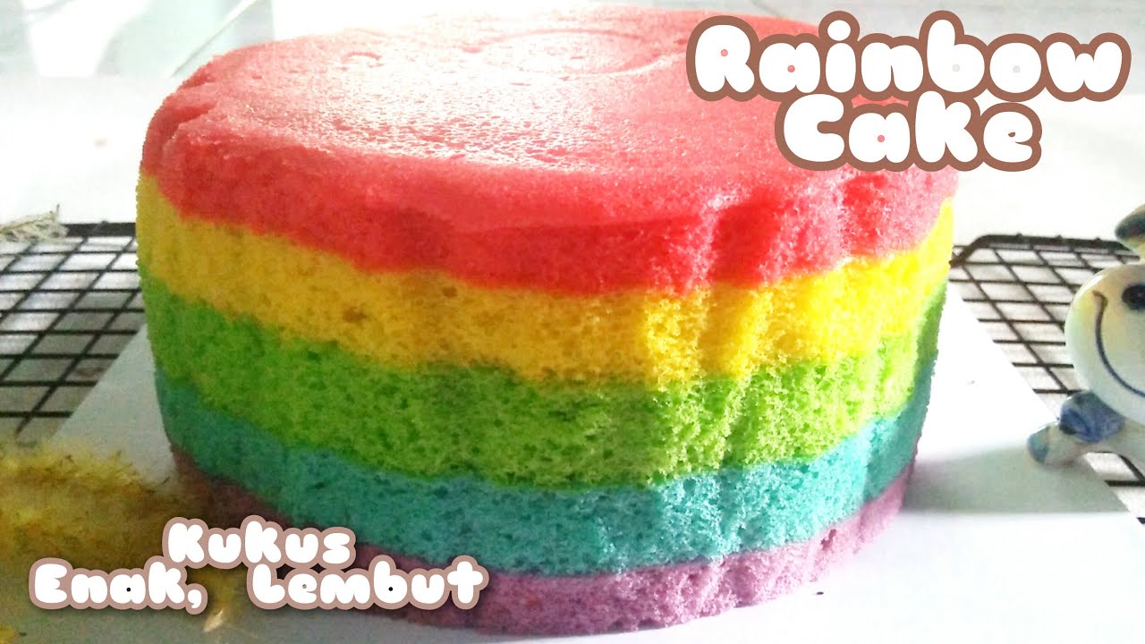 Cara Membuat Rainbow Cake.. Enak dan Lembut.. - YouTube